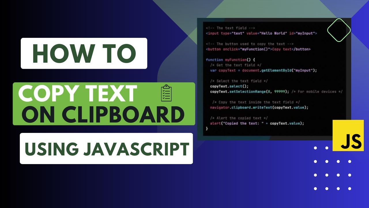 How To Copy Text On Clipboard Using Javascript Easy Tutorial 9973