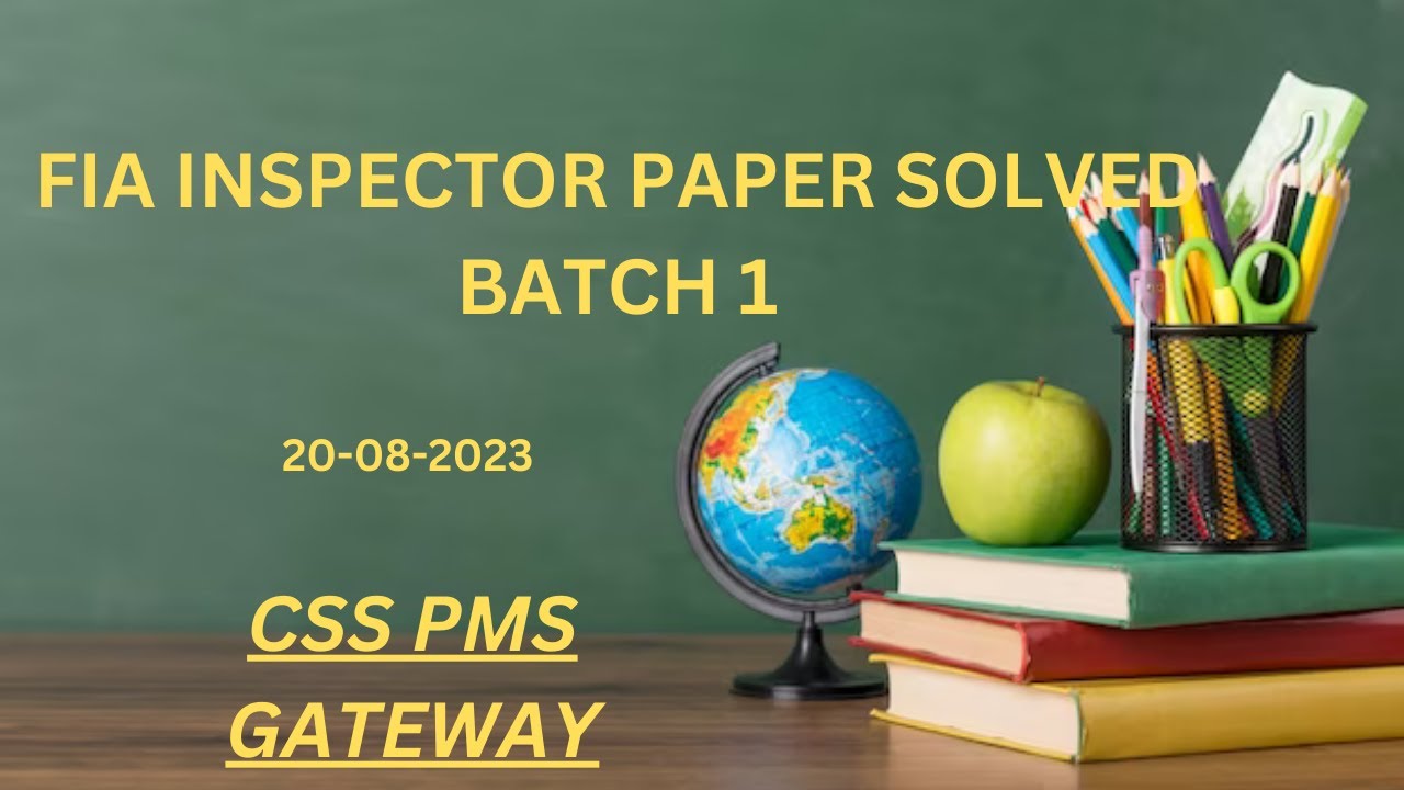 FIA Inspector 20-8-2023|FIA Solved Paper||Investigation Paper|FIA Paper ...
