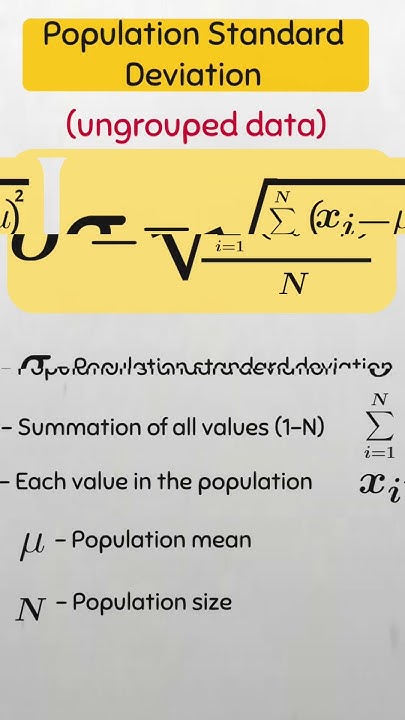 Statistical Formula Series: Population Standard deviation for Ungrouped data #statistics #sigma ...