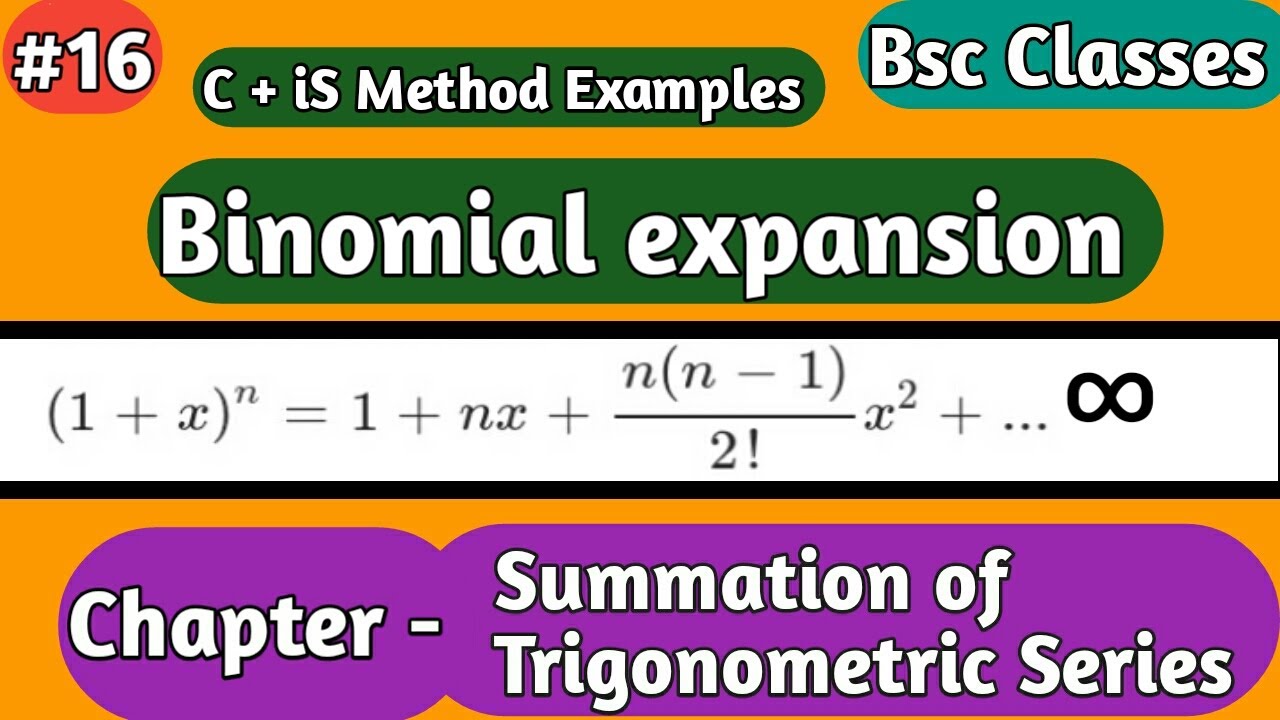 Summation C IS Method Example Binomial Expansion Negative Power Summation C IS Method Example Binomial Expansion Negative Power