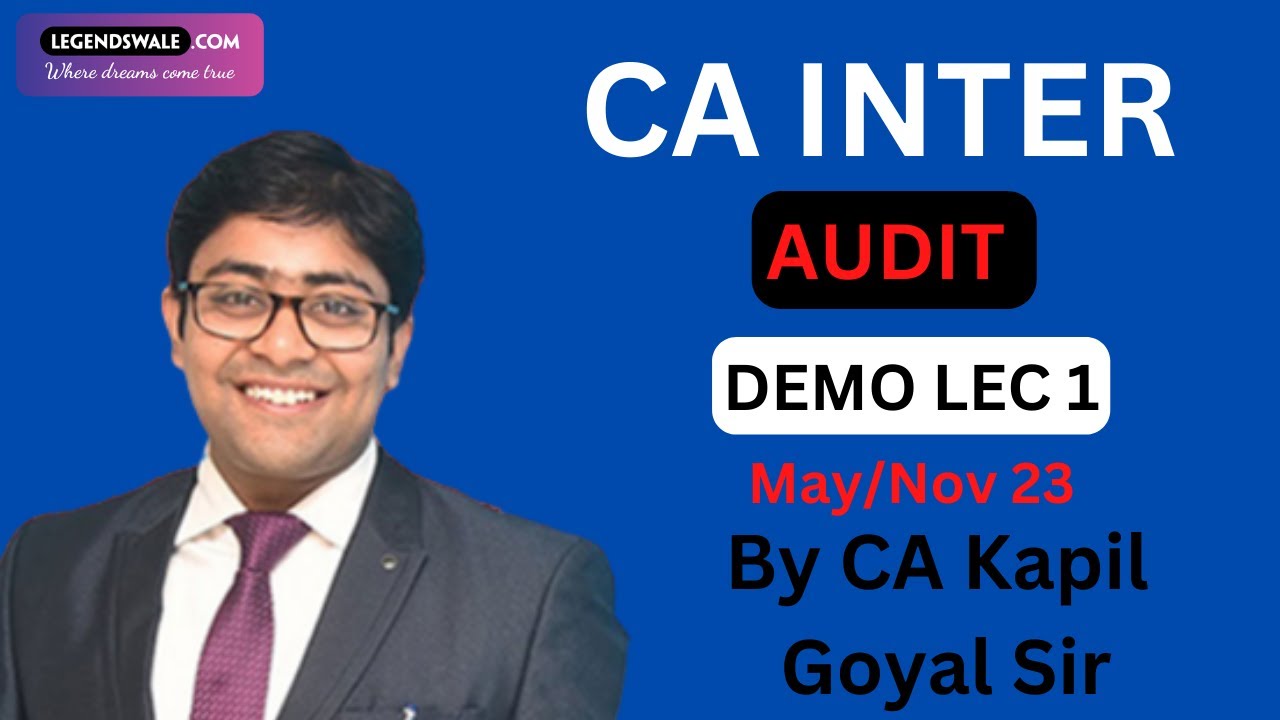 CA INTER AUDIT REGULAR COURSE LECTURE || MAY AND NOV 2023 EXAM BY CA ...