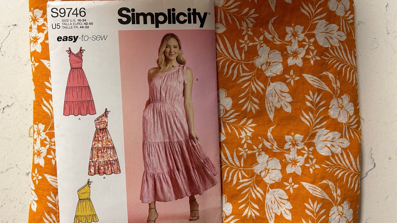 Simplicity 9746; Pattern layout and cutting out pattern pieces - YouTube
