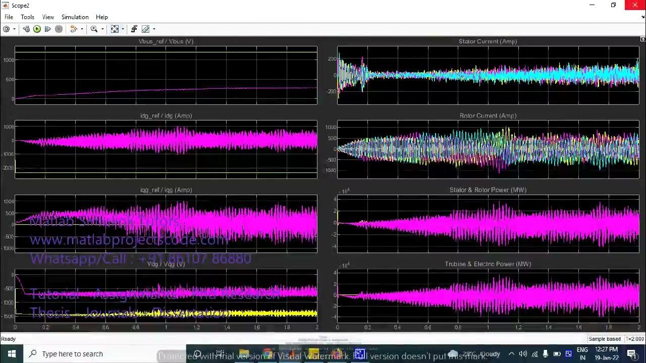 Grid connected wind farm STATCOM and DFIG simulink model - YouTube
