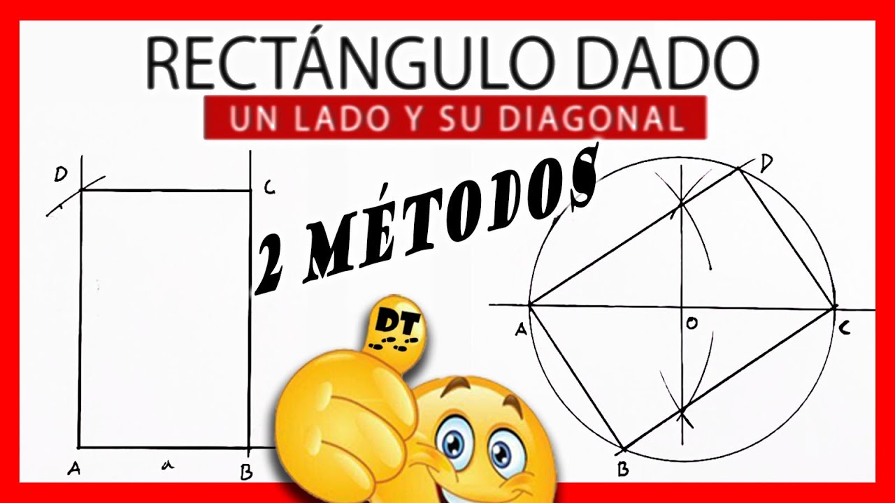 ⚡ Construcción de un Rectángulo conociendo la DIAGONAL y un LADO 👽 ...