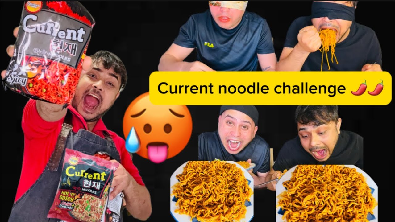 BLIND FOLD EXTREME CURRENT NOODLE CHALANGE🥵🍜|| PUNISHMENT || SPICY 🌶️ ...