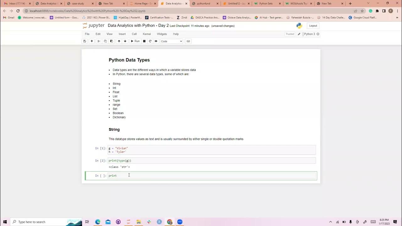 Data Analytics with Python Cohort 1 Day 2 (EVENING) - YouTube