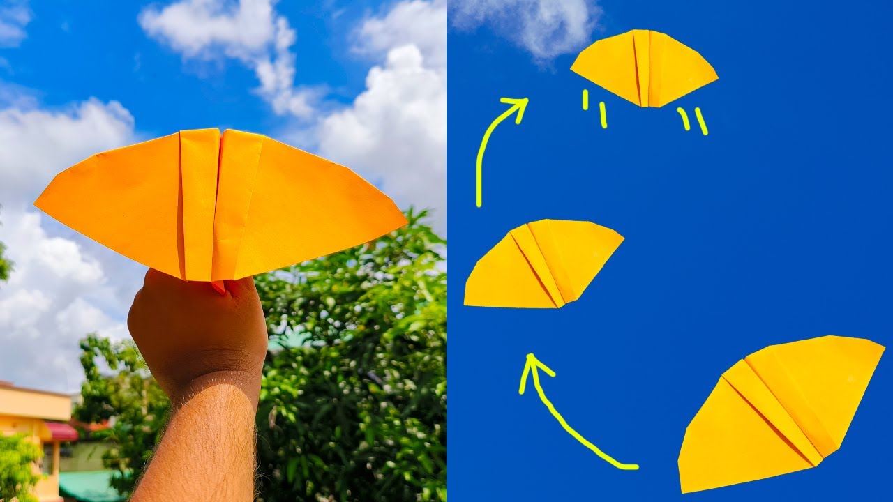 Paper flying bat making | how to make flying jet plane with paper | how ...