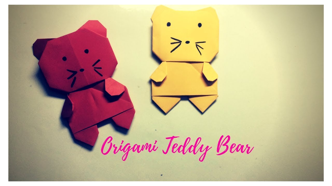 ORIGAMI FOR KID: how to make an Origami Teddy Bear Tutorial - YouTube