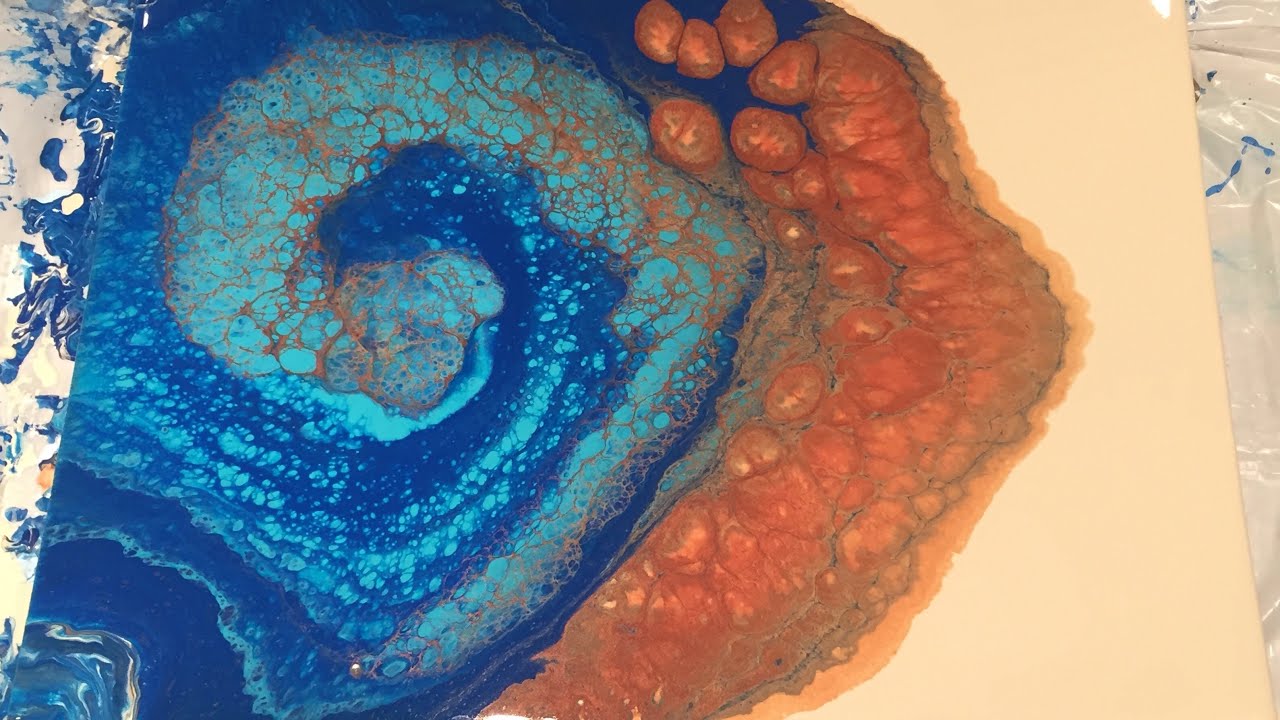 (29) Acrylic Pour - Gorgeous Copper Cells and Lacing with No Silicone ...