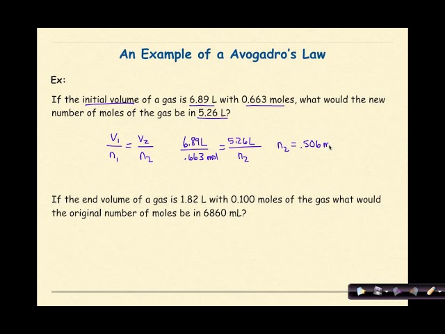 Avogadros Law Example