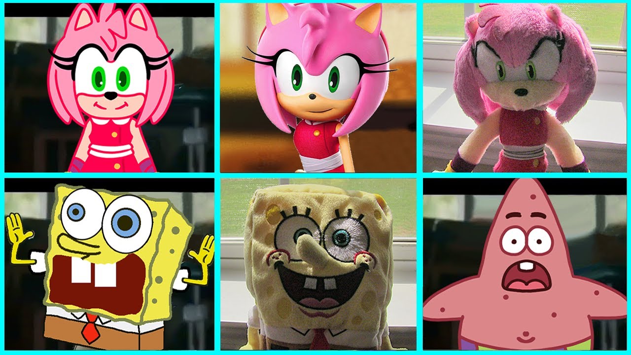 Sonic The Hedgehog Movie AMY SONIC BOOM vs SpongeBob SquarePants Uh ...