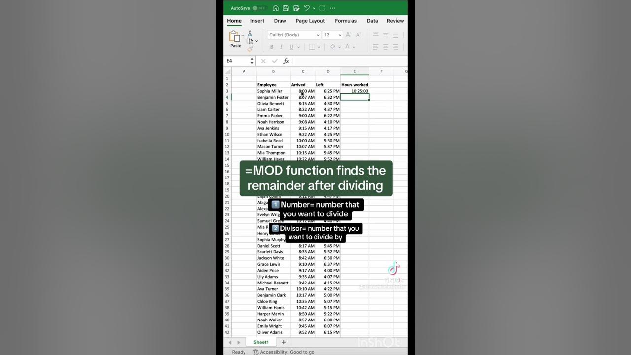 Excel Tip Mod Function Exceltips Excel Youtube