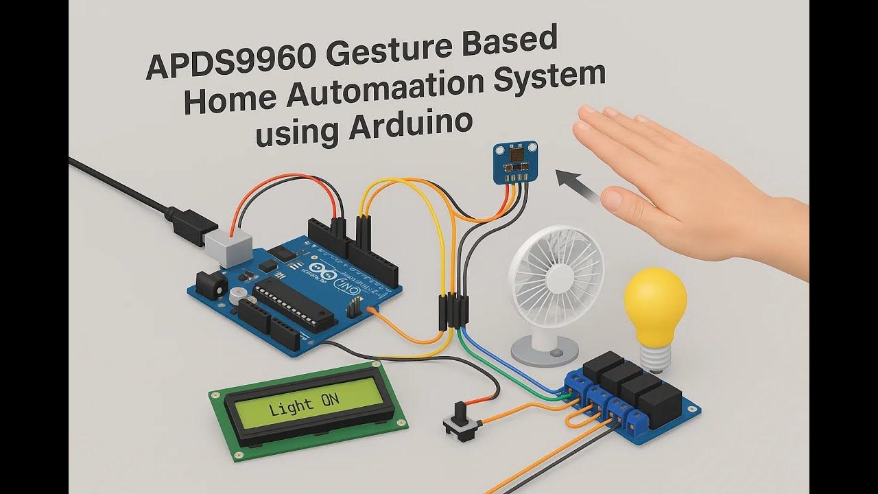 HVS-3244. APDS9960 Gesture Based Home Automation system using Arduino. - YouTube