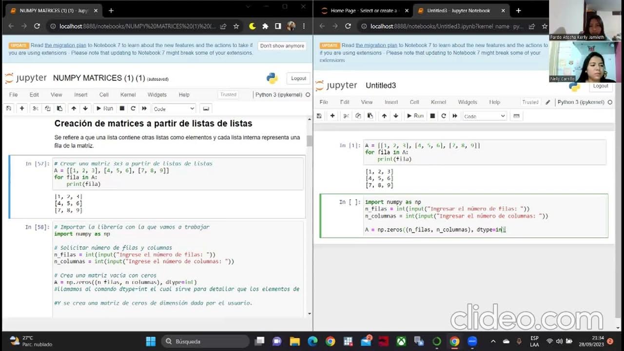 MATRICES CON NUMPY - YouTube