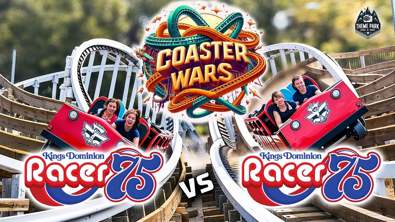 COASTER WARS | Racer 75 (left) vs Racer 75 (right) | POV roller coaster ...