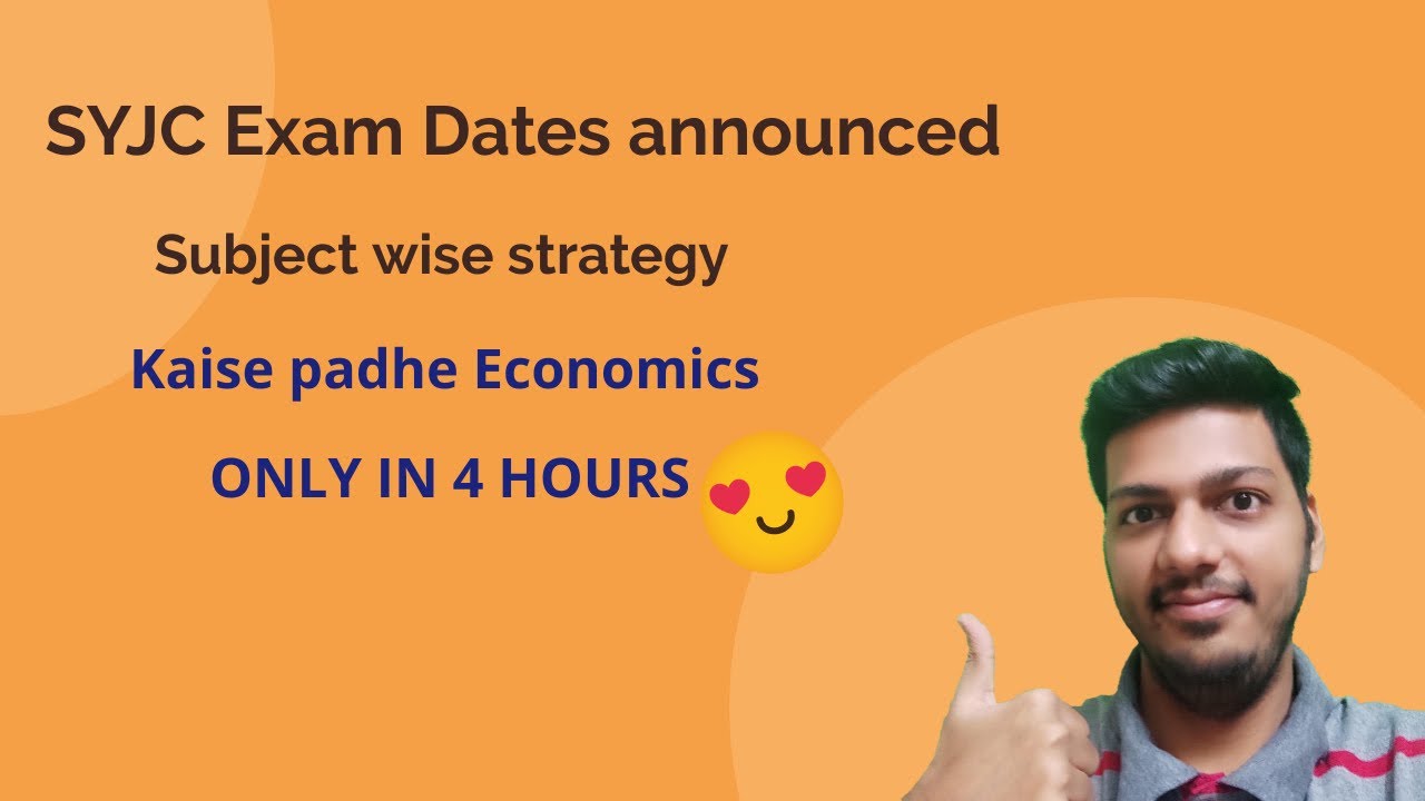 How to Study Economics in 4 Hours | SYJC Exams date announced - YouTube