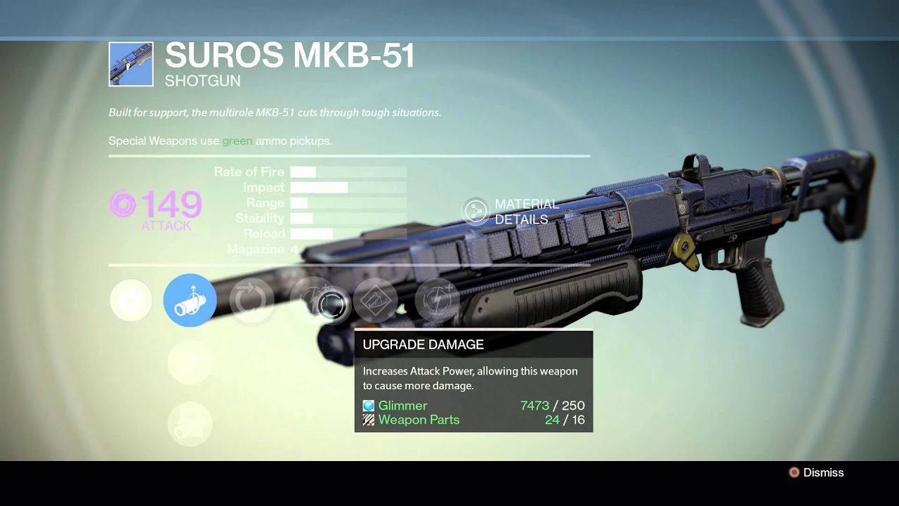 Destiny - The Tower: Suros MKB-51 (Rare Shotgun) Details & Information ...