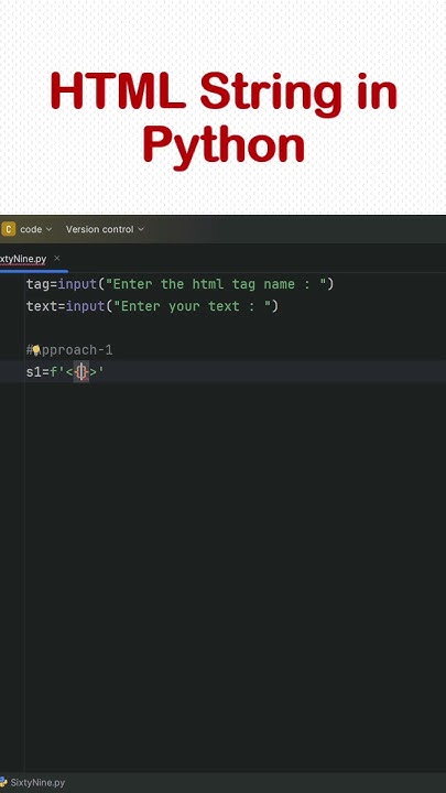 HTML String in Python #short #coding #shorts #shortvideo #youtubeshorts #youtube #programming ...