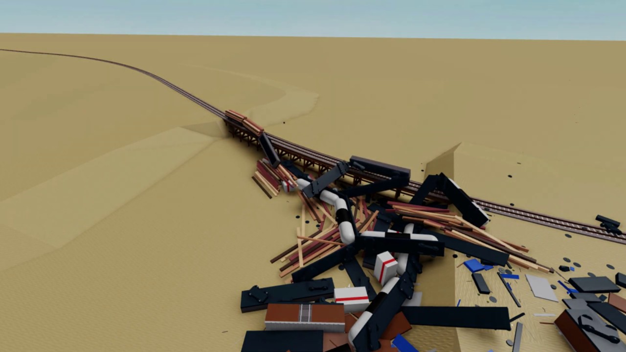 ROBLOX Train Derailment On A Curve (#3) - YouTube