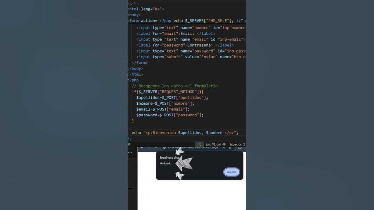 Mandar un script a través de un cuadro de texto #php #coding #desarrolloweb #programacion - YouTube