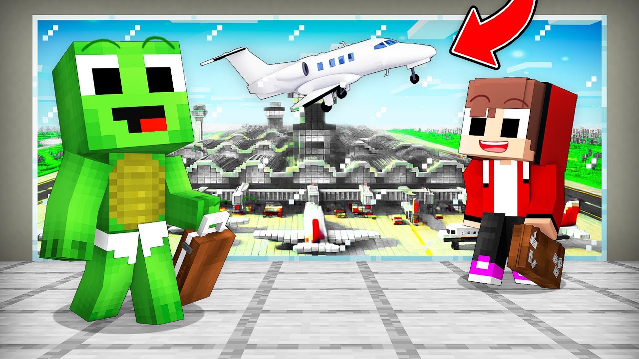Baby Mikey and Baby JJ Survive Their First Flight in Minecraft (Maizen ...