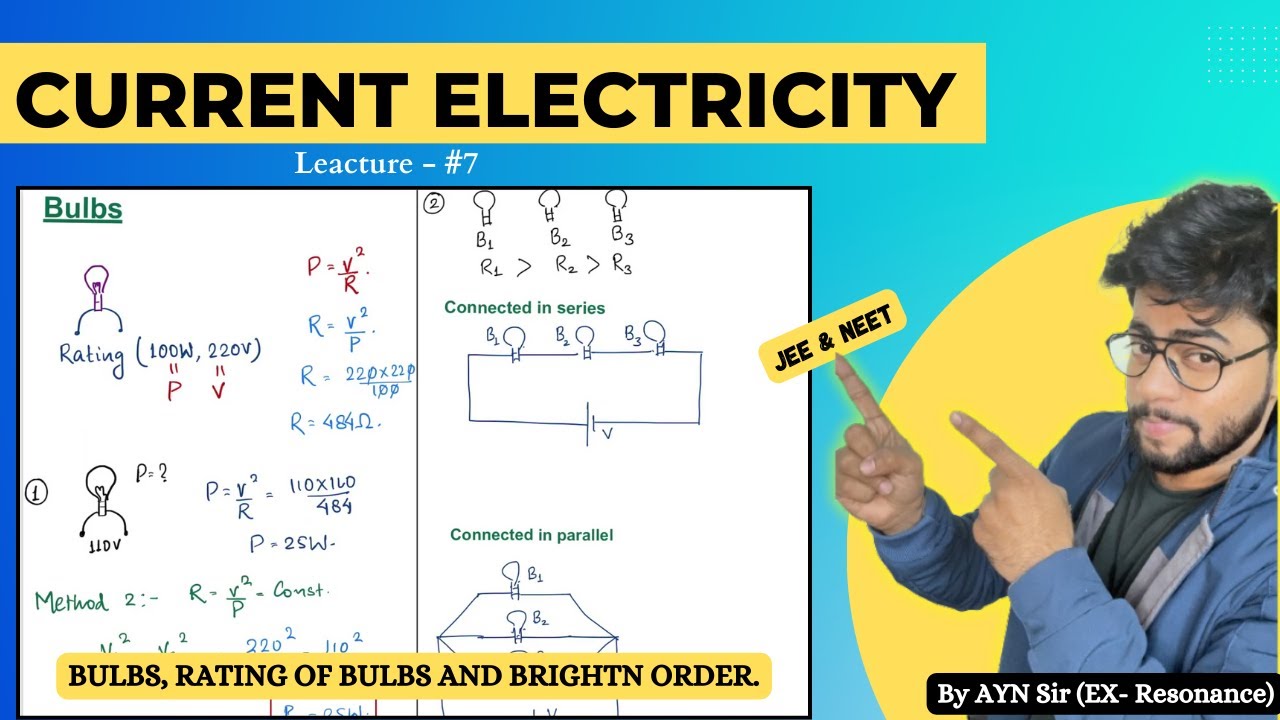 Class 12 | Current electricity | Bulbs and their brightness#jee #neet # ...