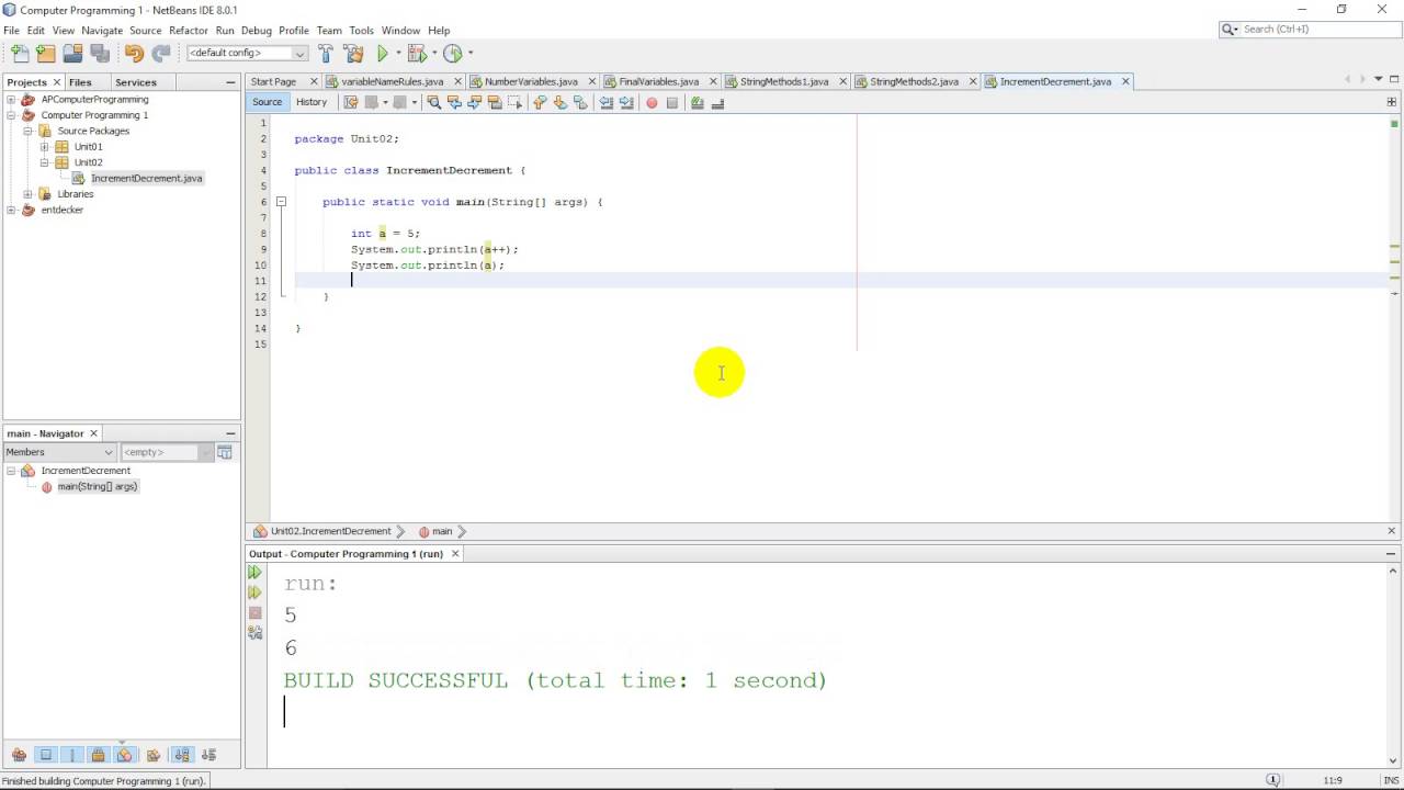 Incrementing Decrementing1 Youtube