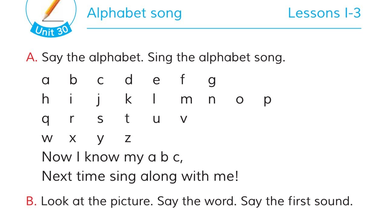 Class 1 English | Unit 30 | Alphabet song - YouTube