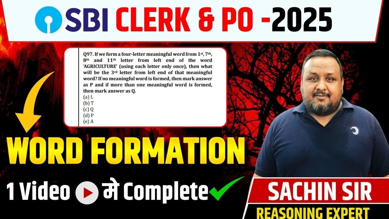 Word Formation Reasoning Tricks | Word Formation for SBI Clerk 2025 ...
