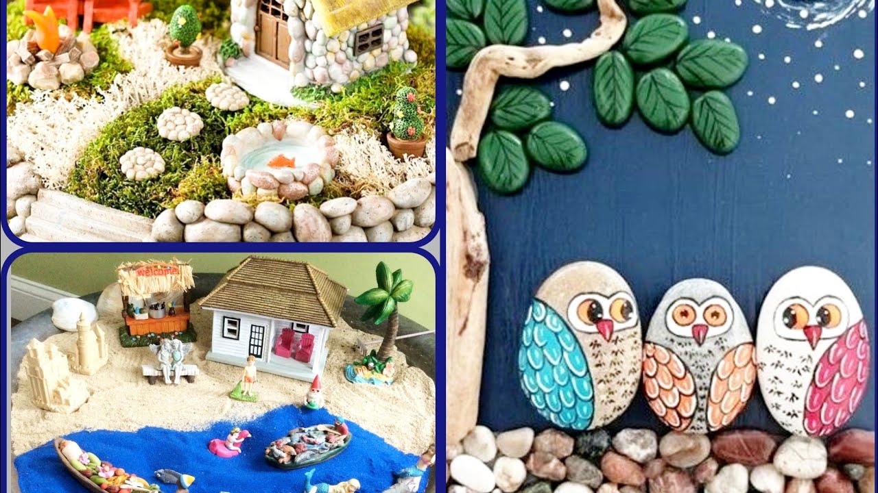 Beautiful & stylish & trending pebble craft painting ideas2023 - YouTube