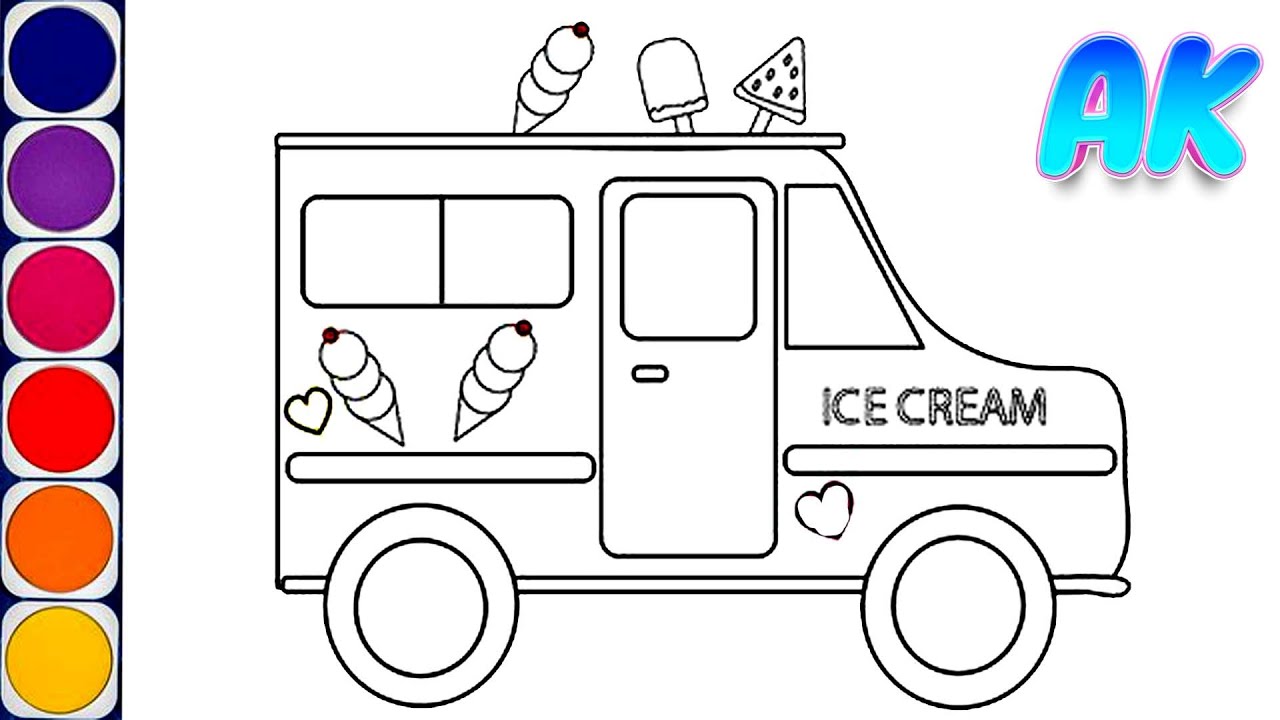 Colourful Ice Cream Truck || Colour Ice Creams for Kids || Colourful ...