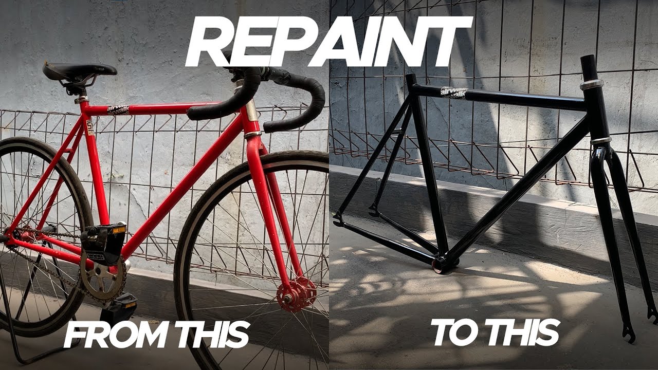 REPAINT FRAMESET SEPEDA FIXIE! | RUBAH AIRWALK PISTA RED GLOSSY JADI ...