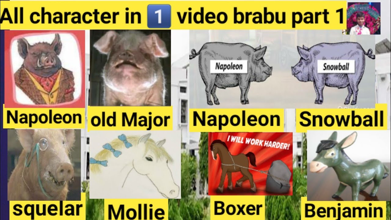 Brabu part 1 All character of animal farm as Napoleon snowball Old ...