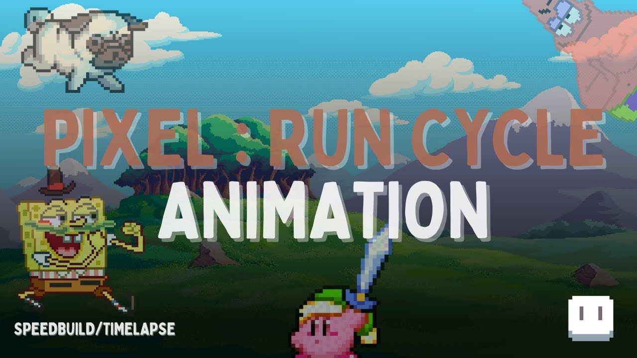 PIXEL : RUN CYCLE ANIMATION | SPEEDBUILD | TIMELAPSE - YouTube