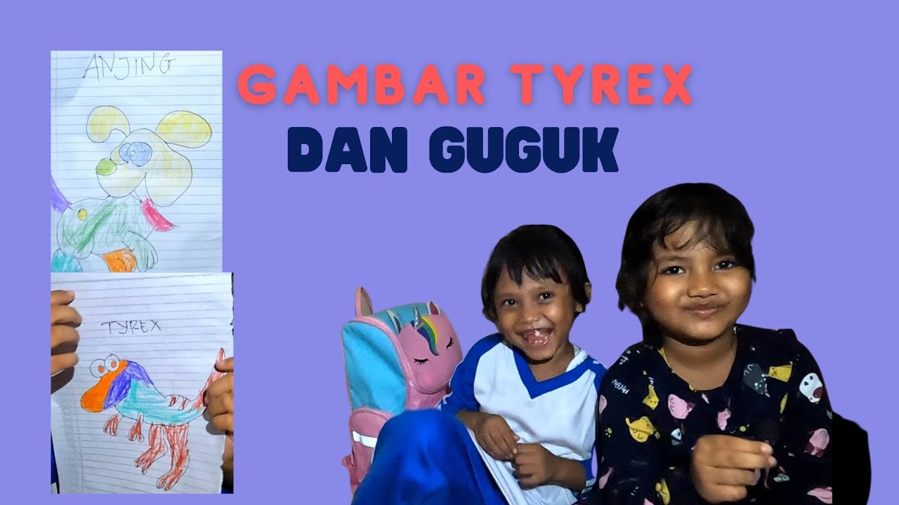 BELAJAR MENGGAMBAR TIREX DAN GUGUK - YouTube