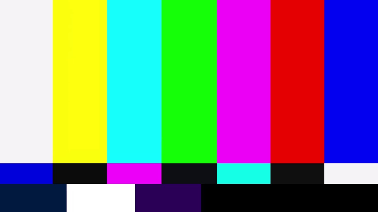 TV colour bars test card screen with sine tone in 5K - YouTube