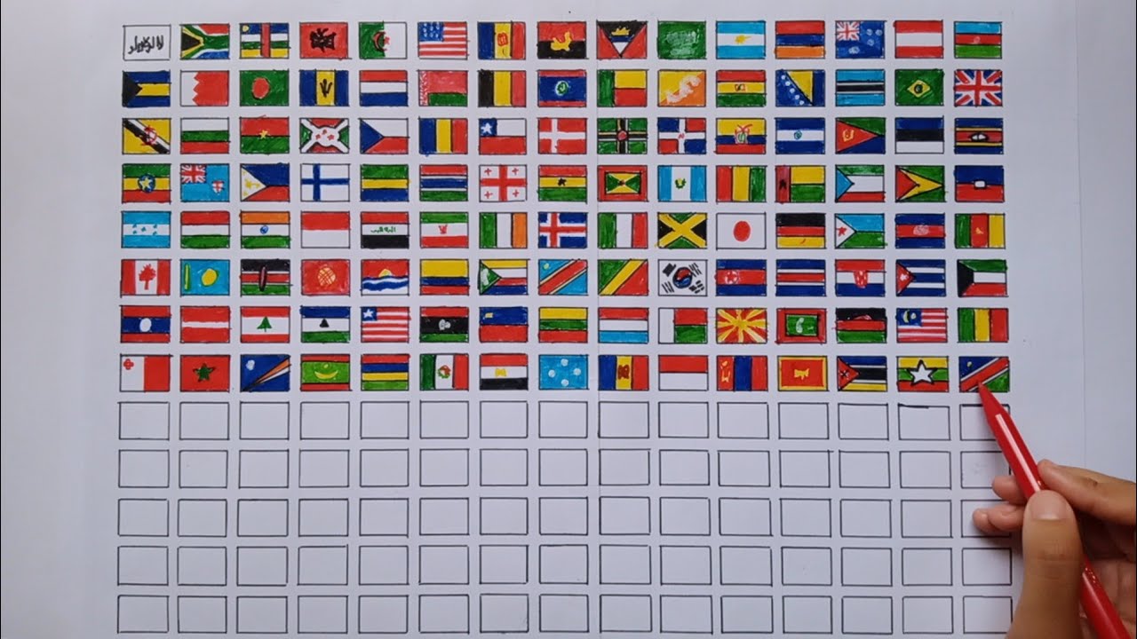195 Gambar Bendera dan Nama Beserta Ibukotanya (16) || Drawing - YouTube