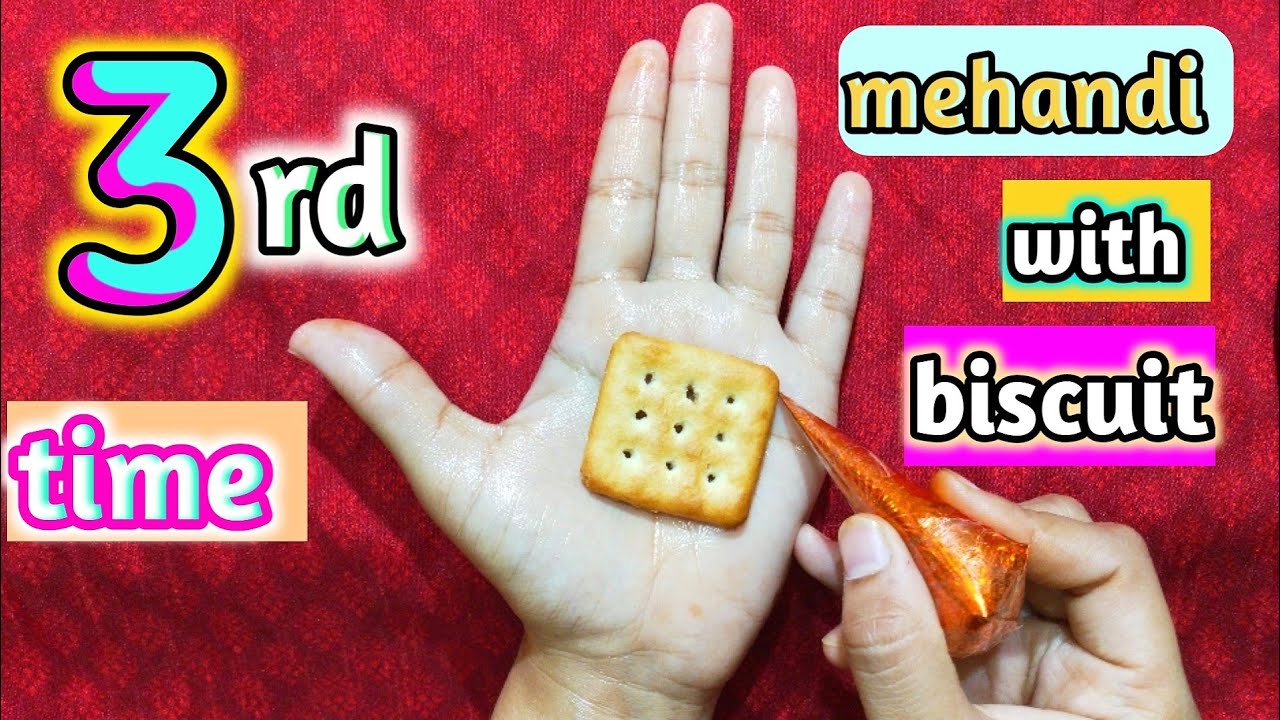 Mehndi design with biscuit / mehndi design with trick / mehndi design ...