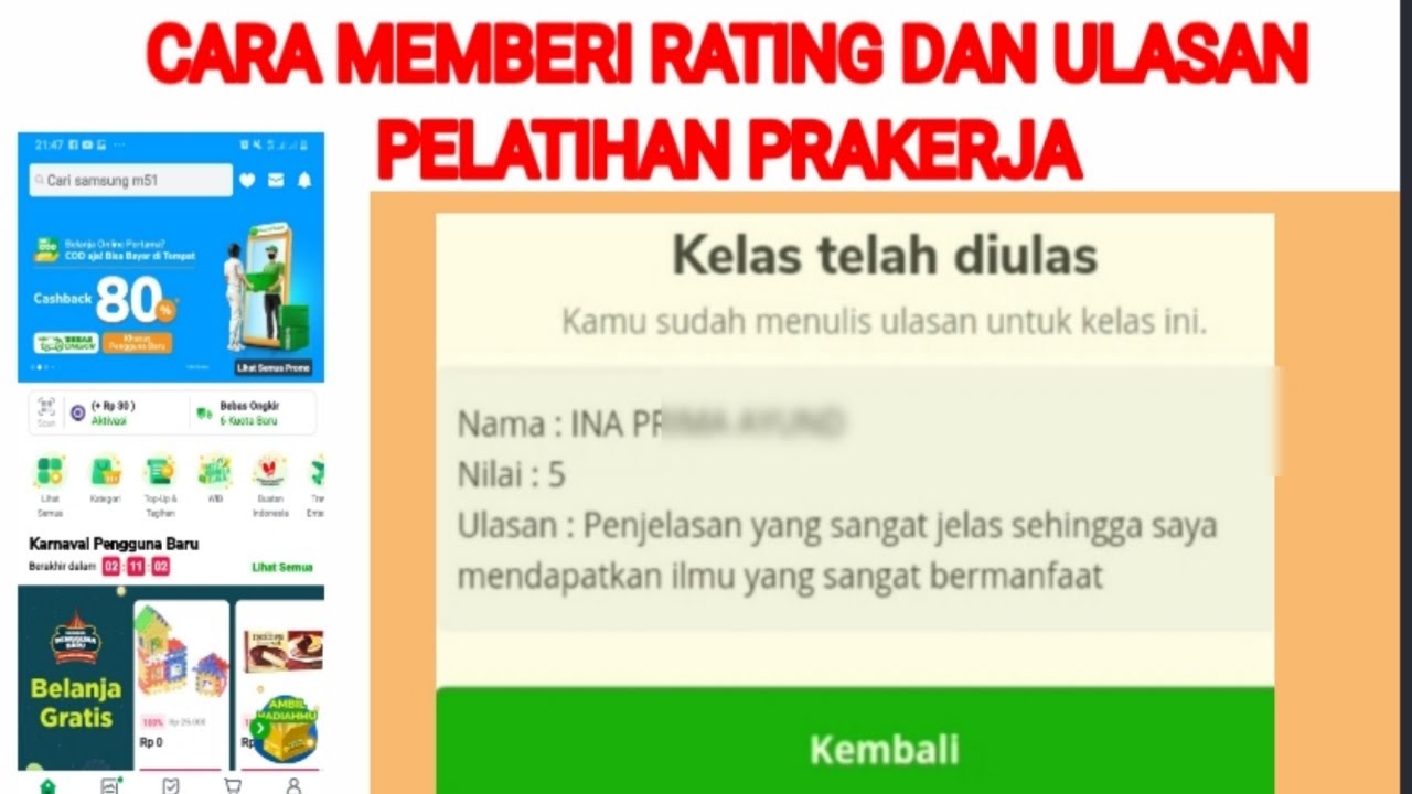 CARA MUDAH MEMBERI RATING/ULASAN DI TOKOPEDIA# ...