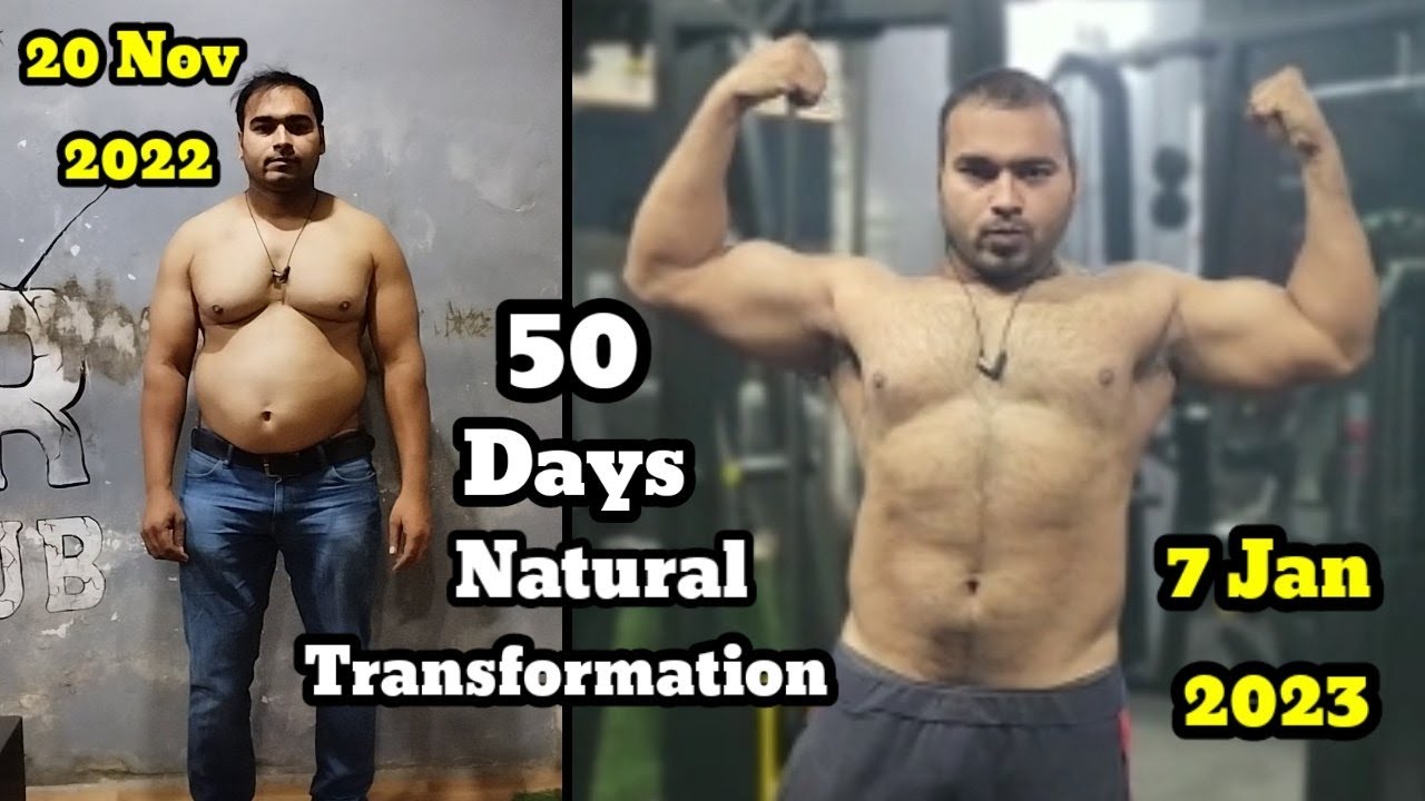 50 Days Natural Transformation , weightloss journey, fat to fit journey ...