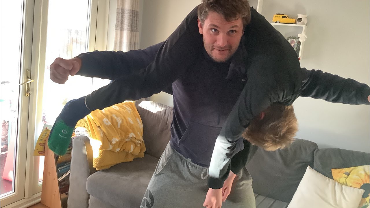 Destroying my dad in a wrestling match dad vs son challenge - YouTube