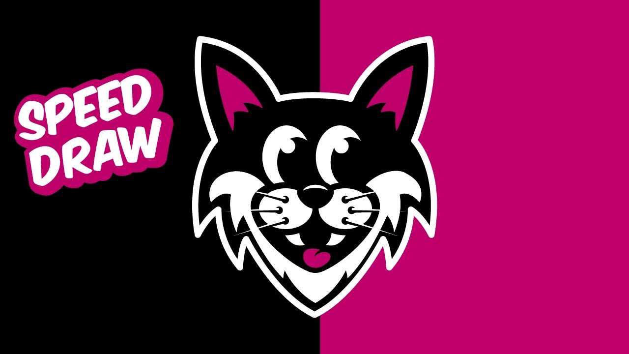 Drawing retro rad cat toon mascot character speed draw Illustrator ...