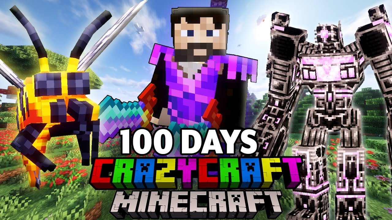 I Survived 100 Days in CRAZY CRAFT Minecraft! - YouTube