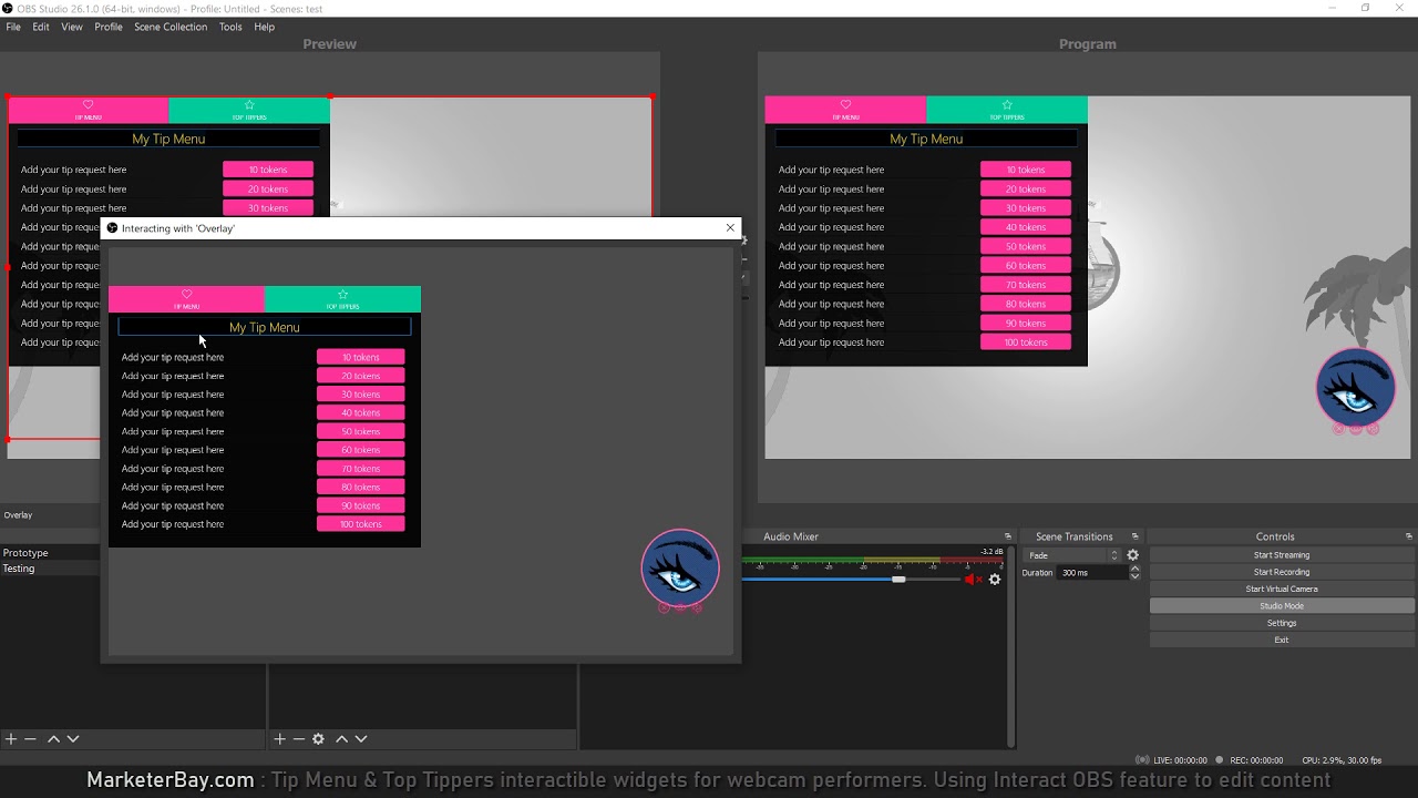 2in1 Tip Menu and Top Tippers overlays with editable capabilities - YouTube