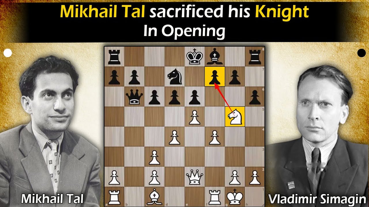 Mikhail Tal sacrificed his Knight in opening | Tal vs Simagin 1956 ...