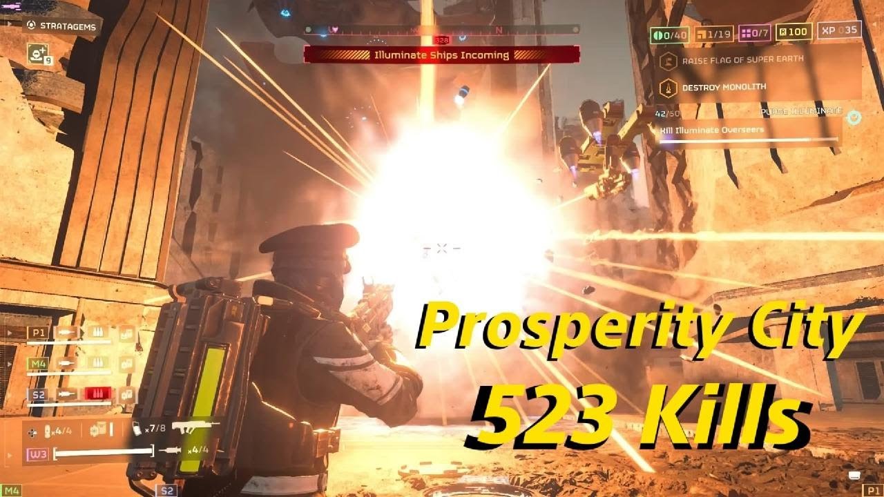 Prosperity City 523 Kills in HELLDIVERS 2 - YouTube