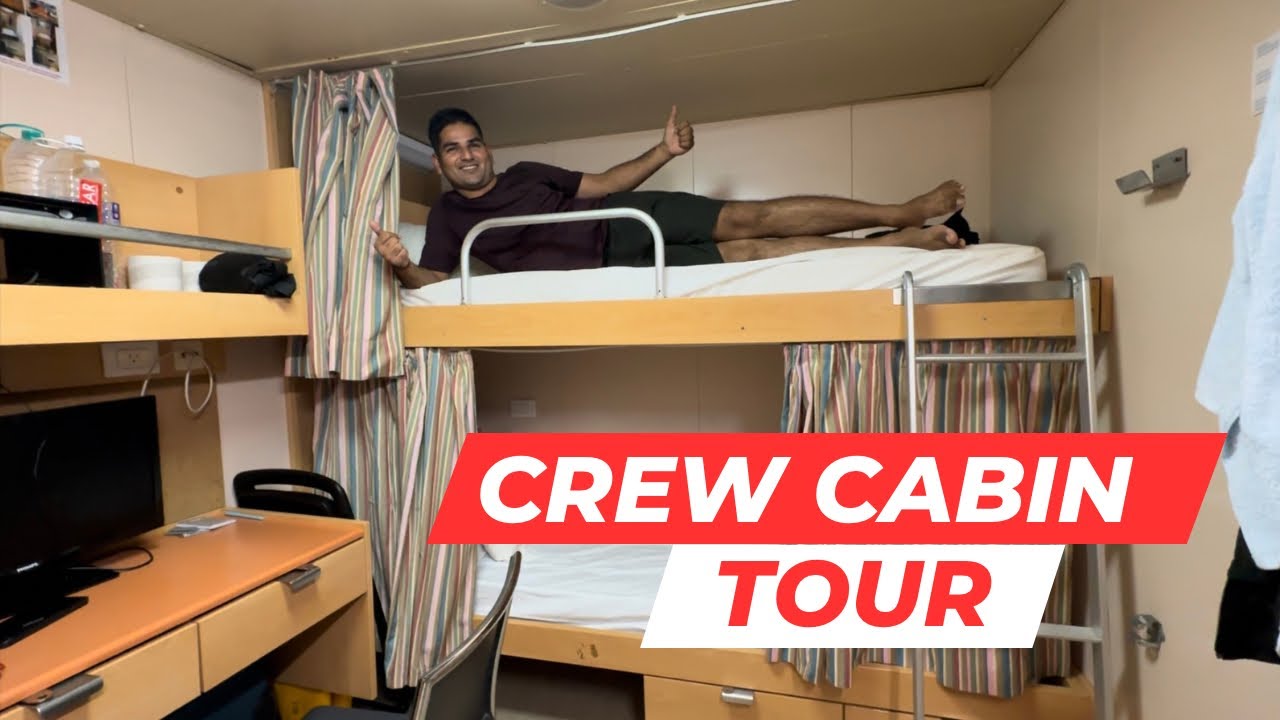 Crew cabin on cruise ship || Crew cabin tour || Life at sea - YouTube
