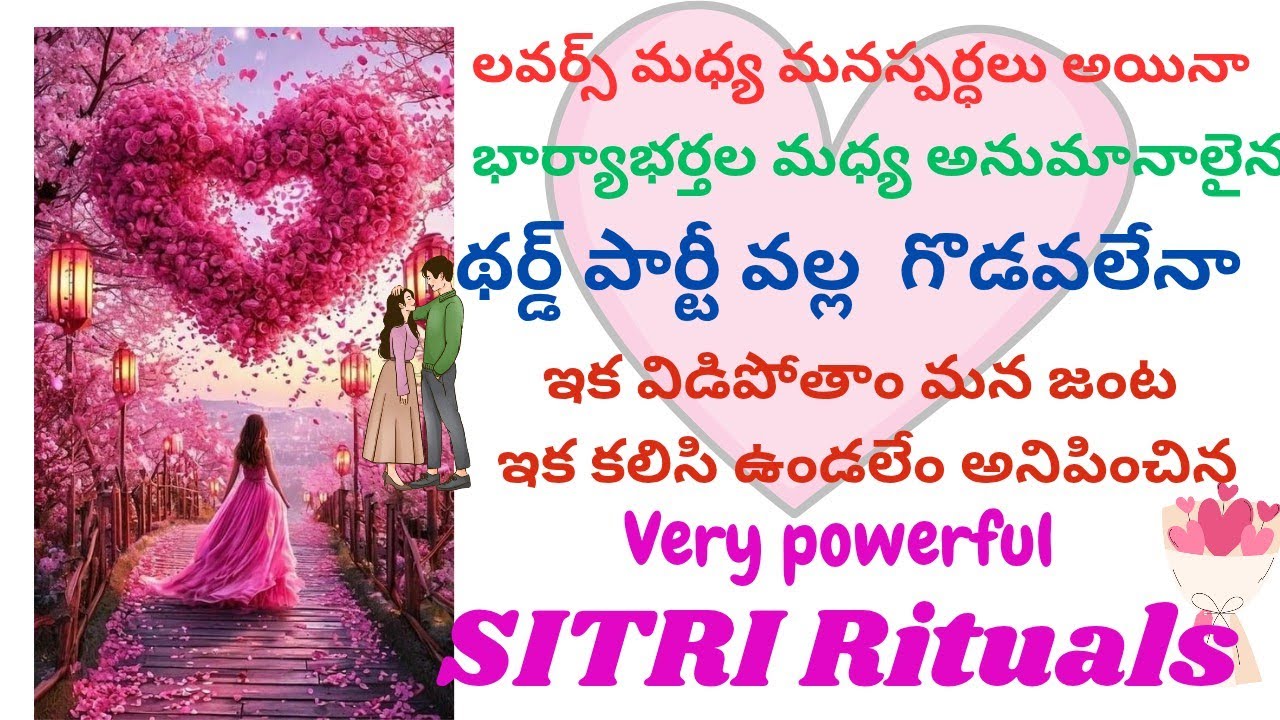 విడిపోదాం ఇంకా కలిసి ఉండలేం అనుకునే వాళ్ళని కూడా కలప గలిగే SITRI ...