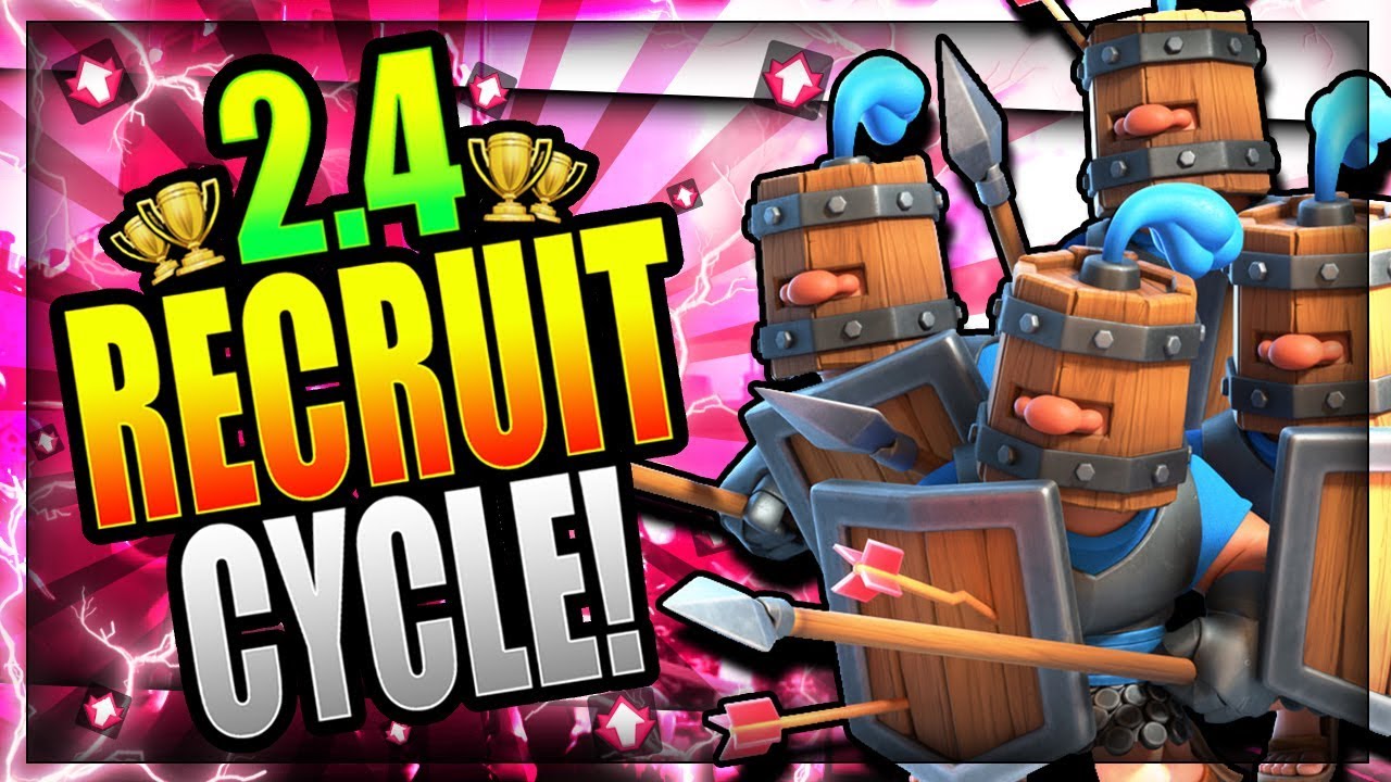 FASTEST RECRUIT CYCLE EVER!! CRAZY 2.4 ELIXIR CYCLE DECK!! Clash Royale ...