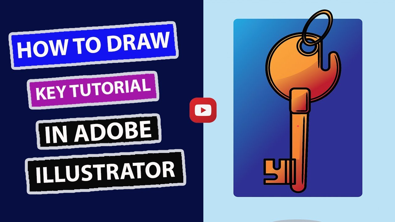 HOW TO DRAW KEY IN ADOBE ILLUSTRATOR - YouTube